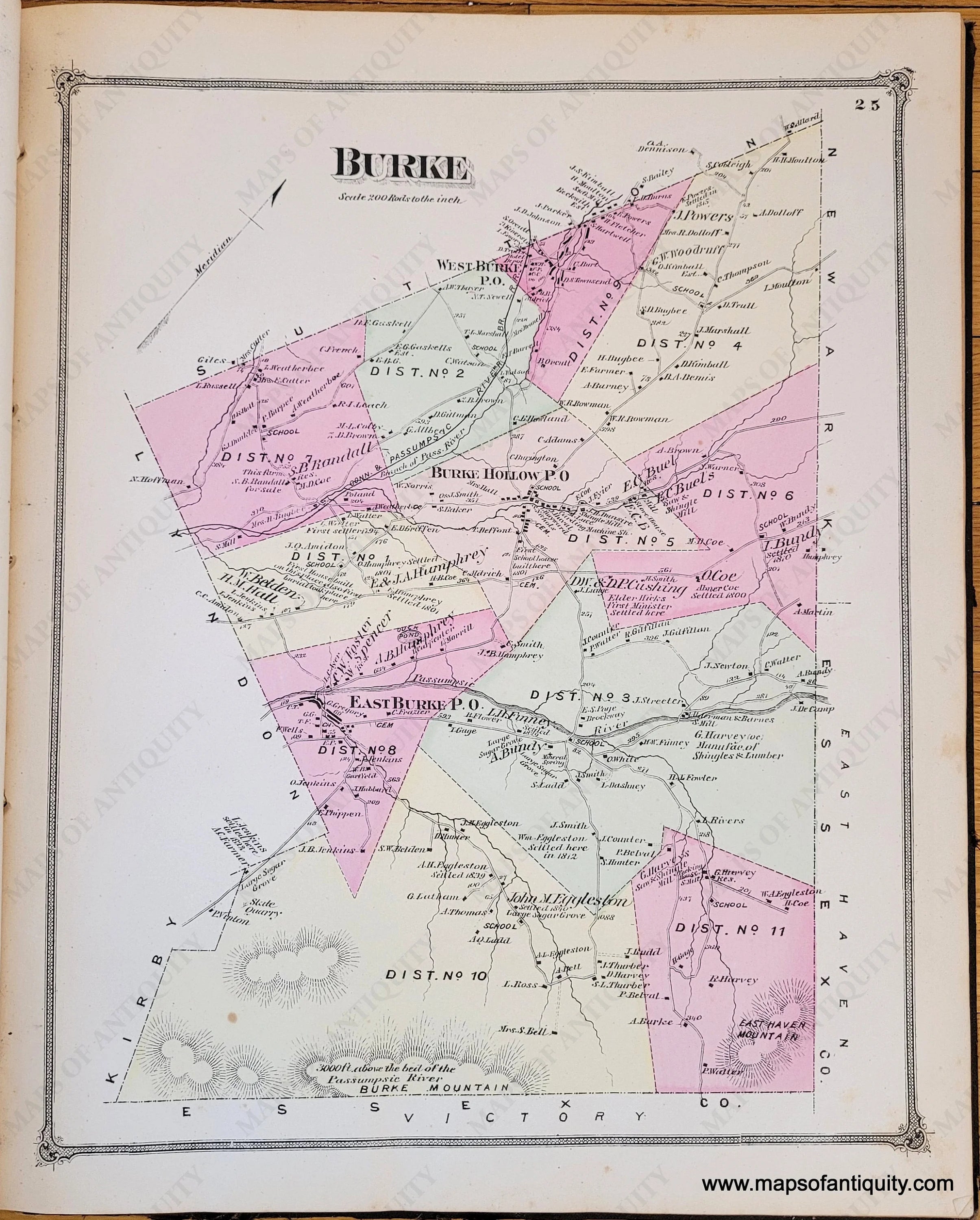 1875 - Burke (VT) - Antique Map – Maps of Antiquity