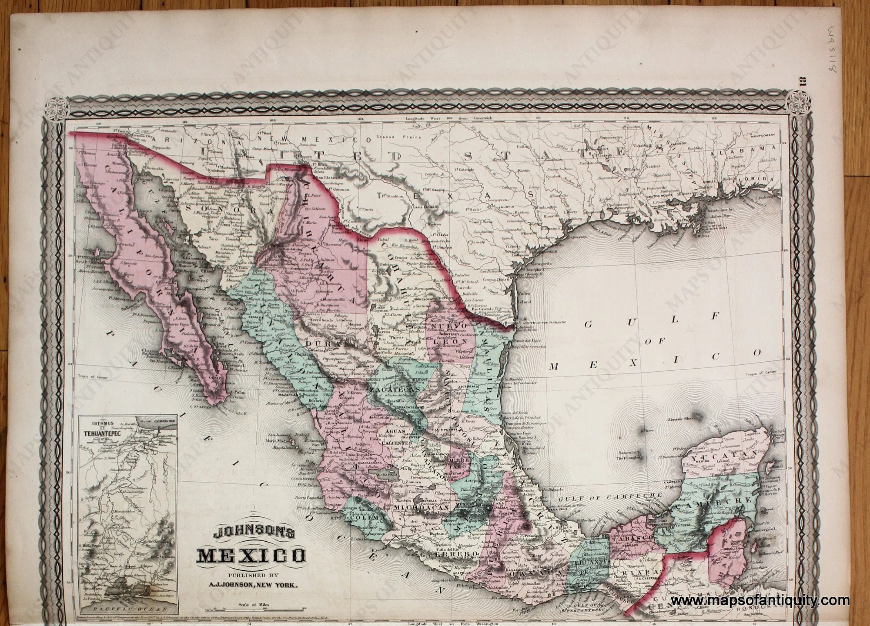 1870 - Mexico - Antique Map – Maps of Antiquity