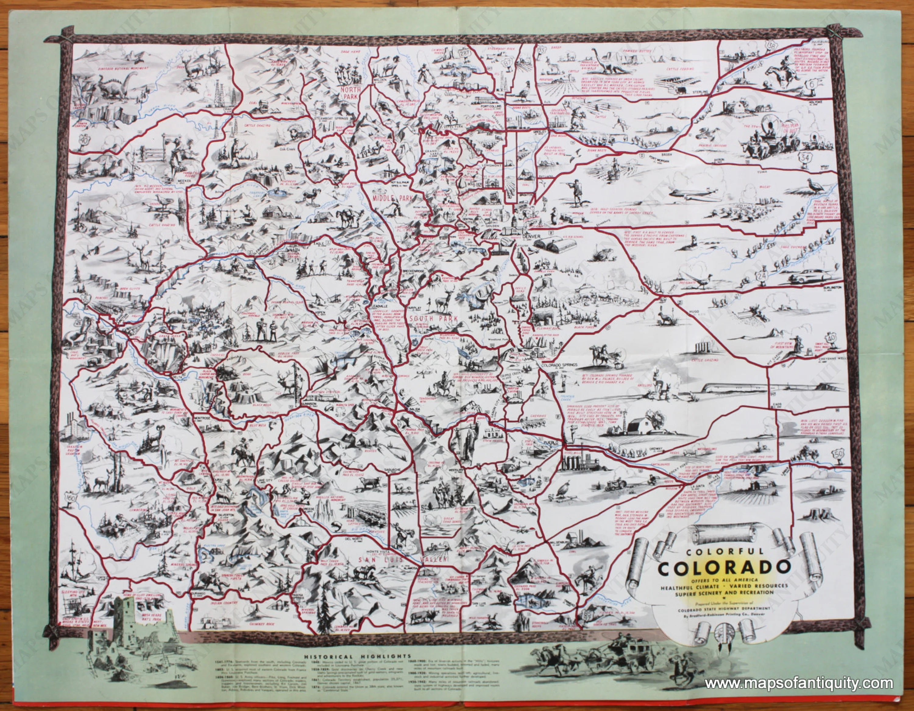 1942 - Colorful Colorado ***SOLD*** - Antique Pictorial Map – Maps of ...
