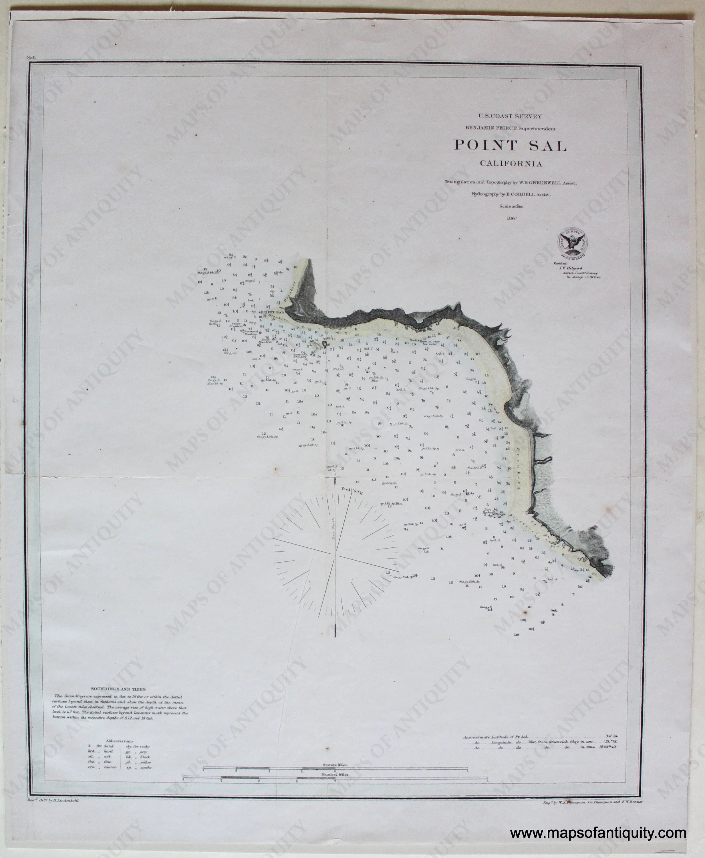 1867 - Point Sal, California - Antique Chart – Maps of Antiquity