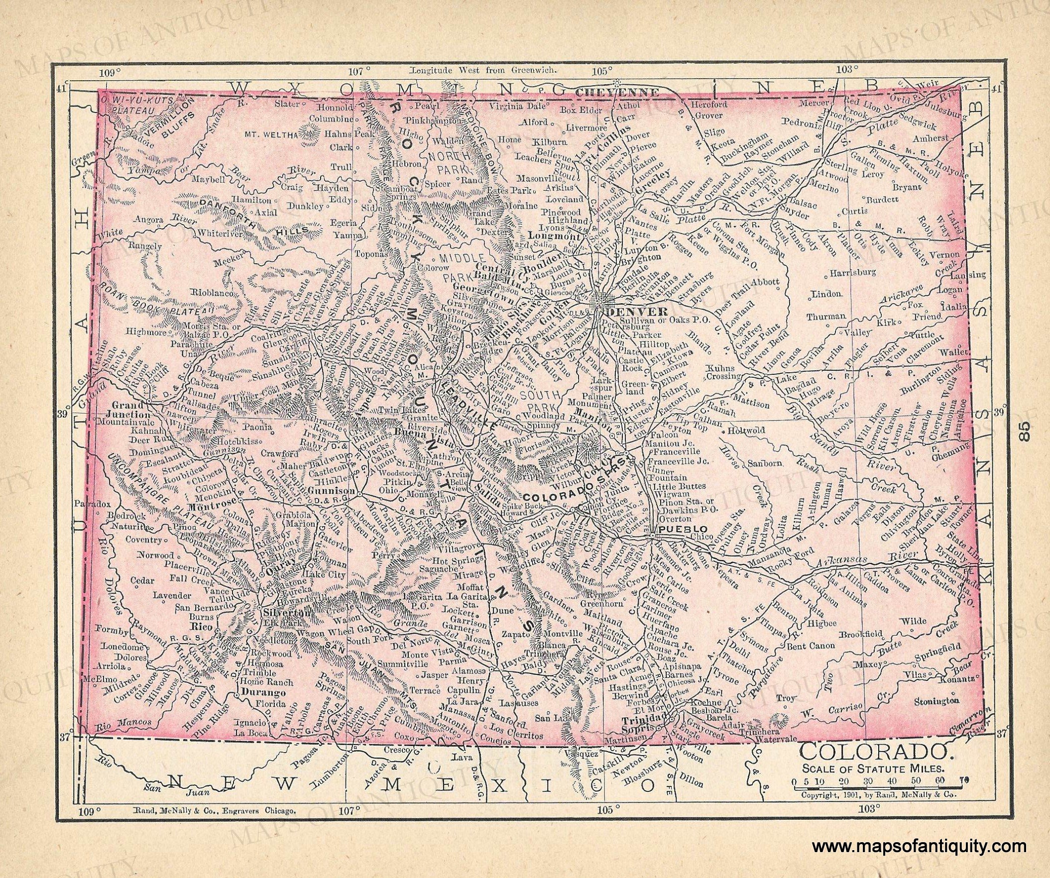 1903 - Colorado - Antique Map – Maps of Antiquity