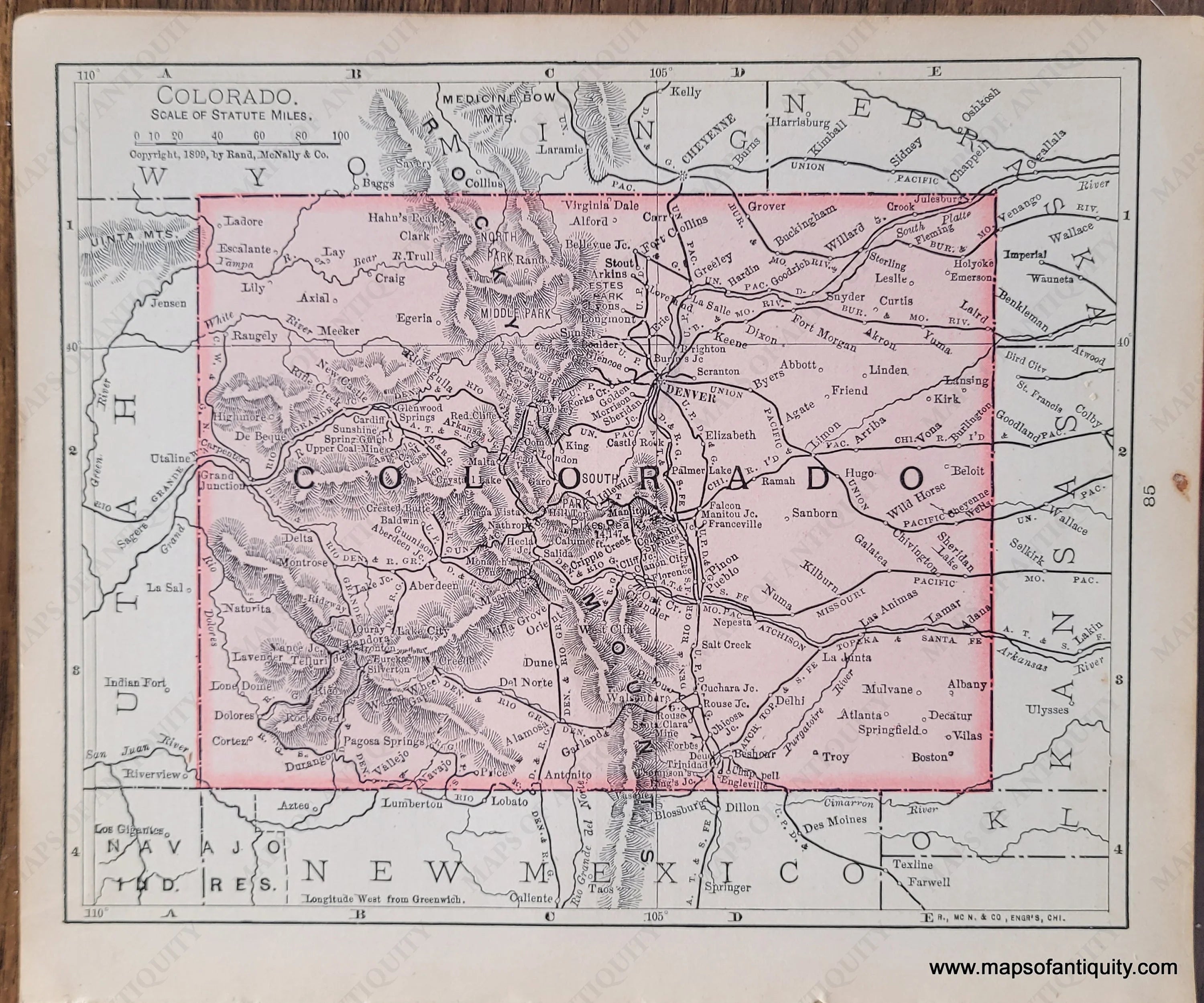 1900 - Colorado - Antique Map – Maps of Antiquity