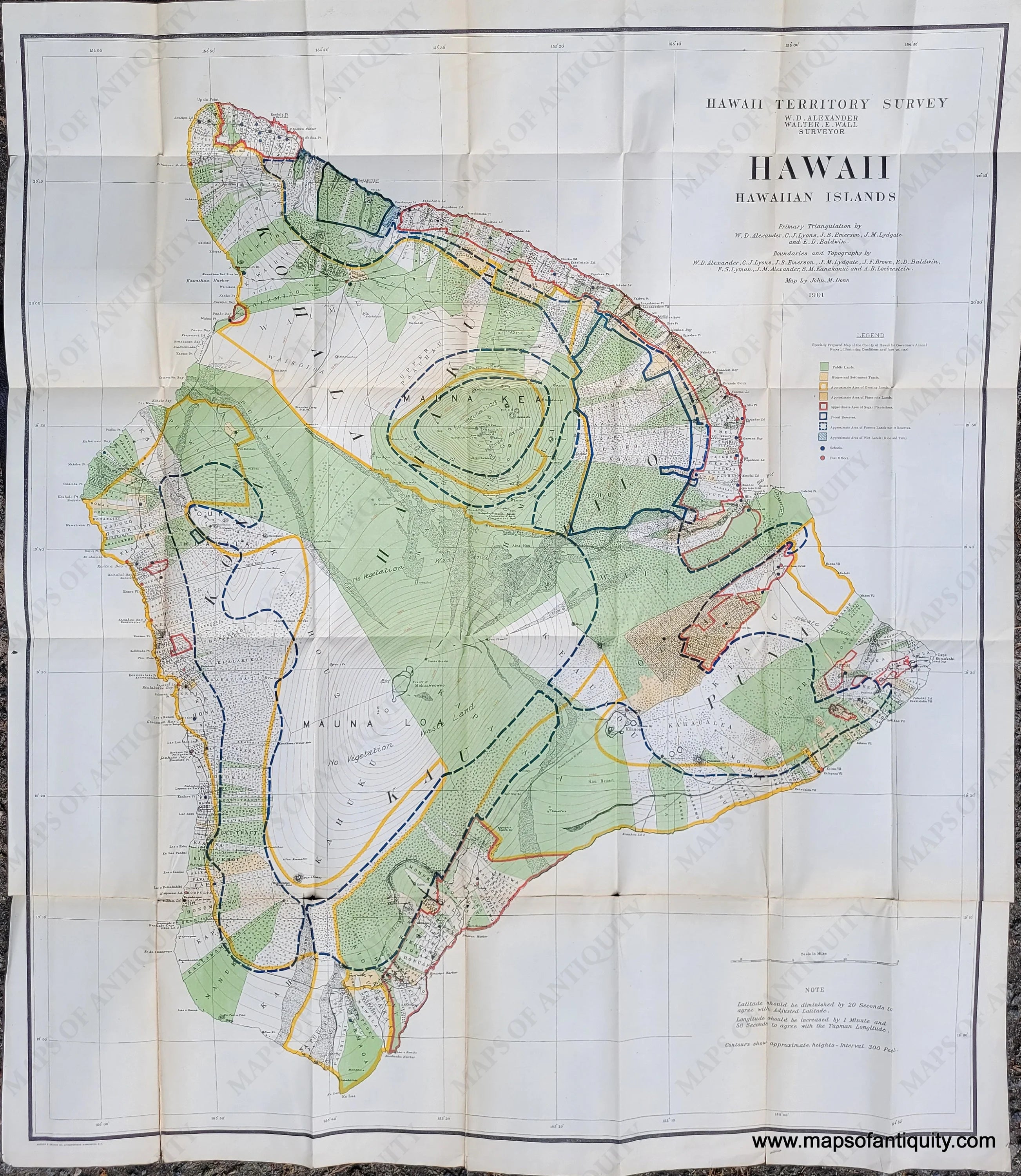 1901 - Hawaii, Hawaiian Islands - Antique Map – Maps of Antiquity