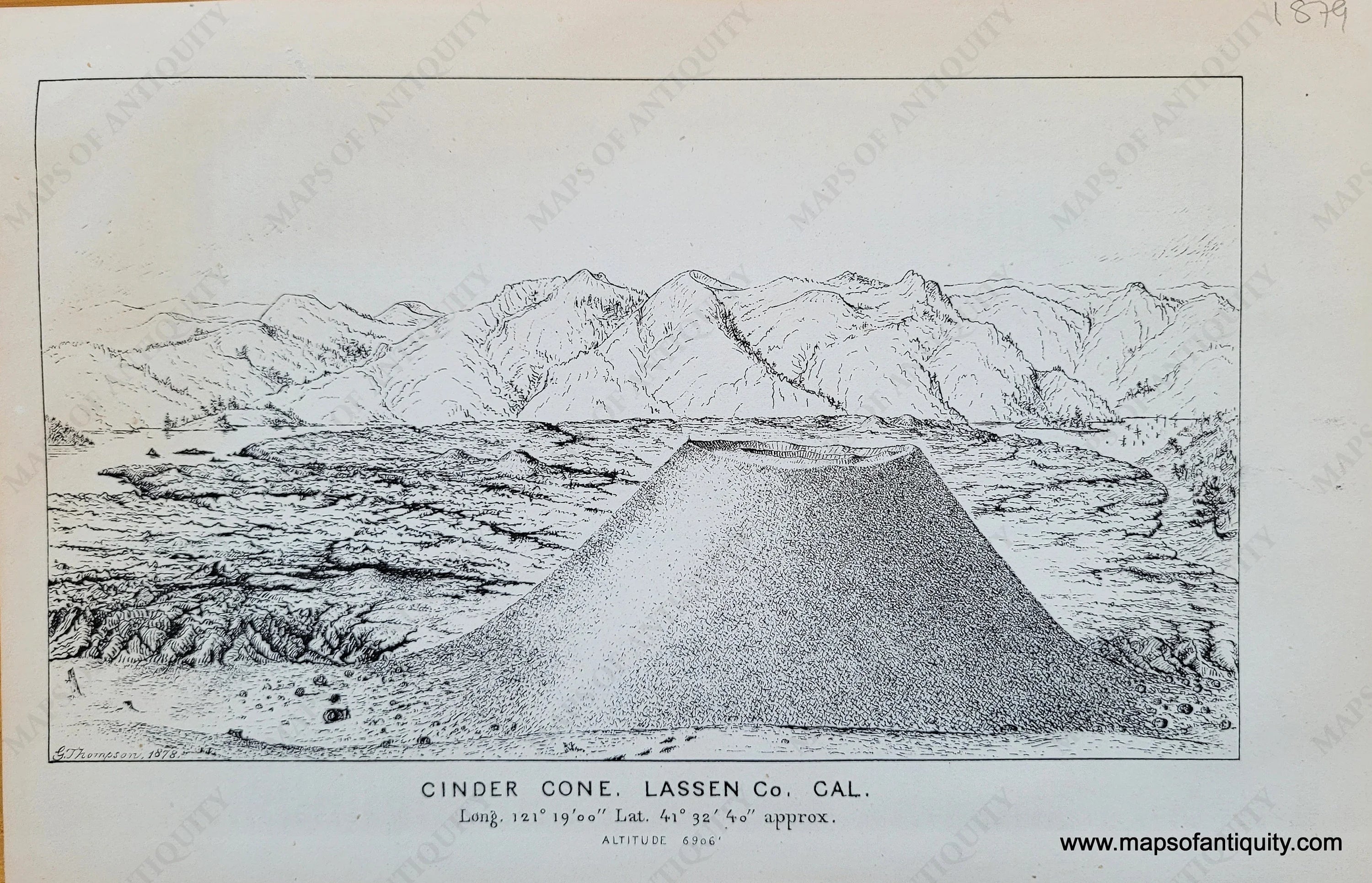 1879 Antique Map Cinder Cone, Lassen Co., Cal. – Maps of Antiquity