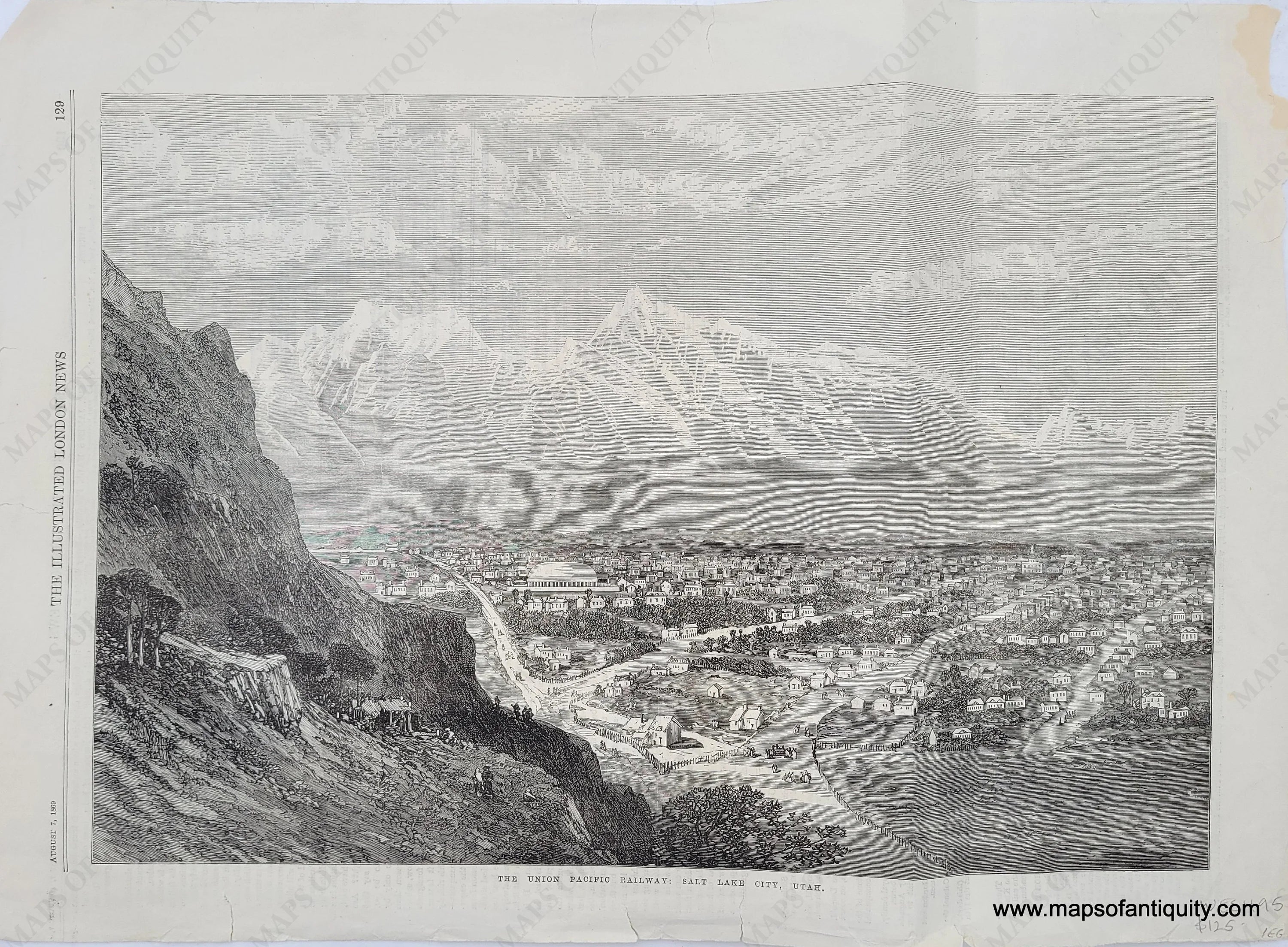 1869 Antique Map The Union Pacific Railway: Salt Lake City, Utah – Maps ...