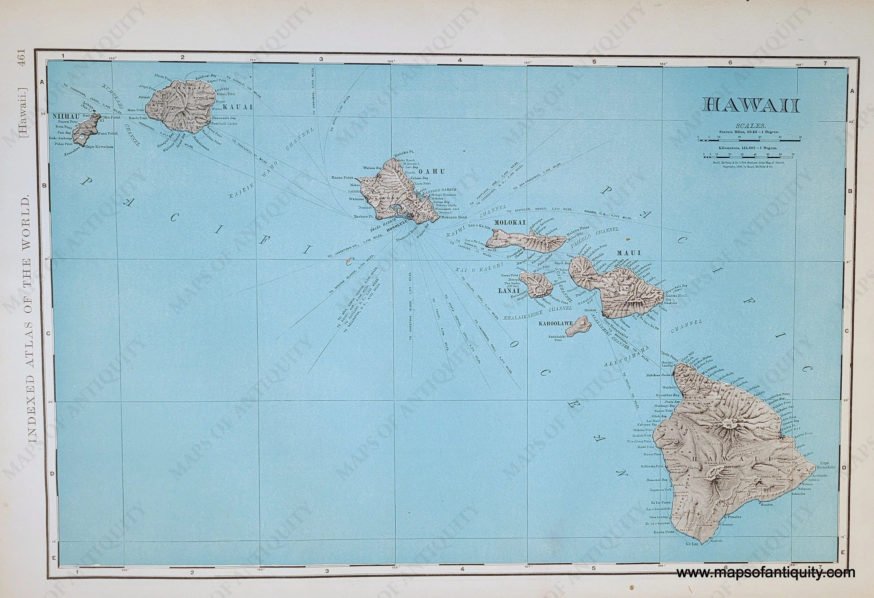 1898 Genuine Antique Map Hawaii – Maps of Antiquity