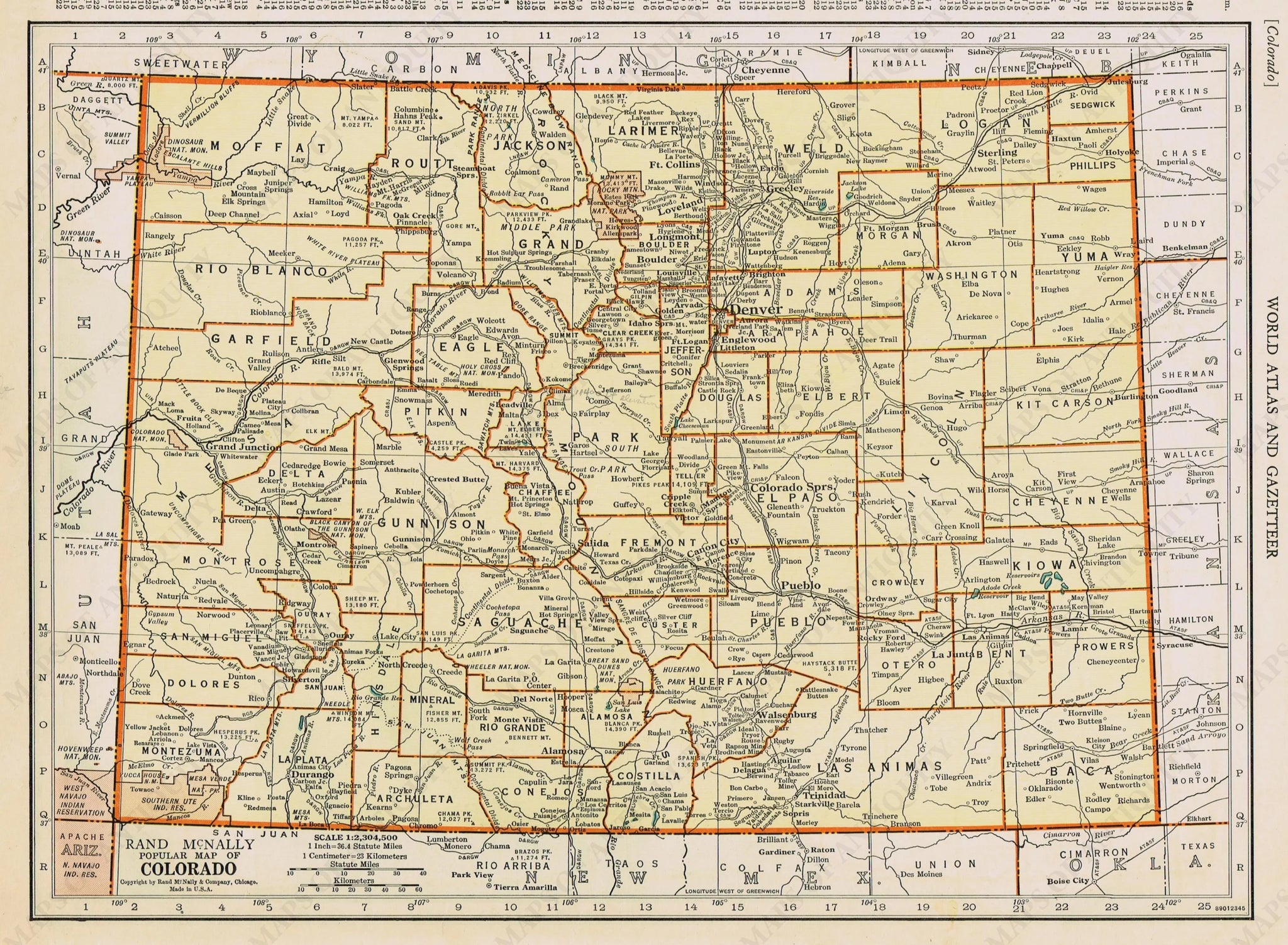 Vintage Colorado Map