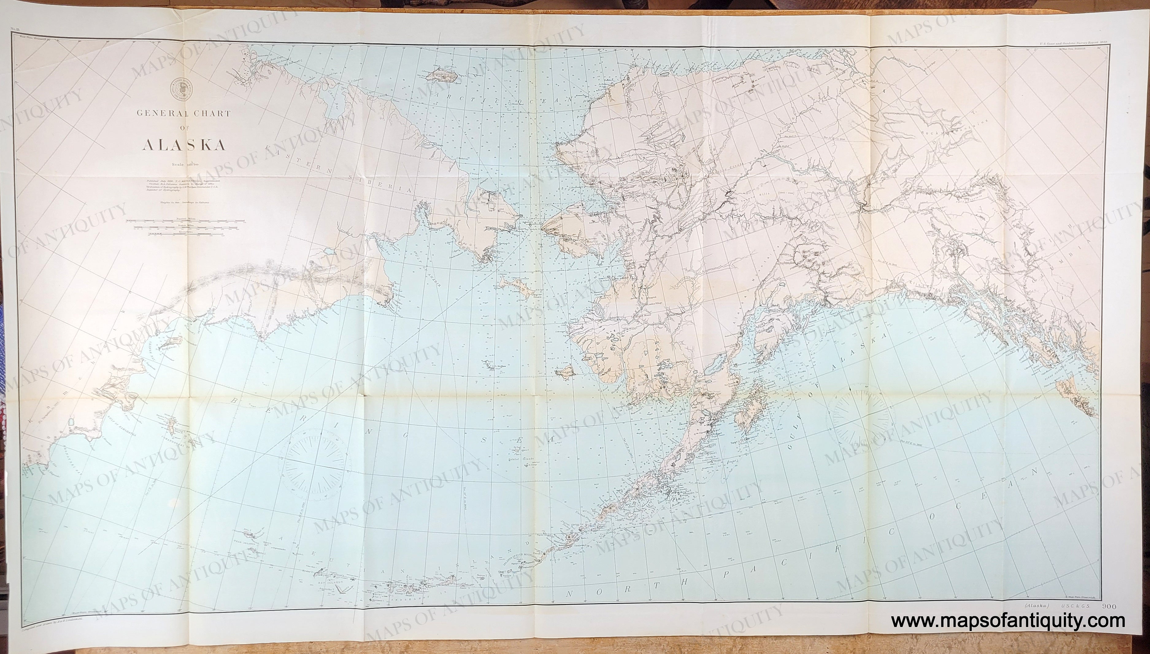 1890 Genuine Antique Map General Chart of Alaska – Maps of Antiquity