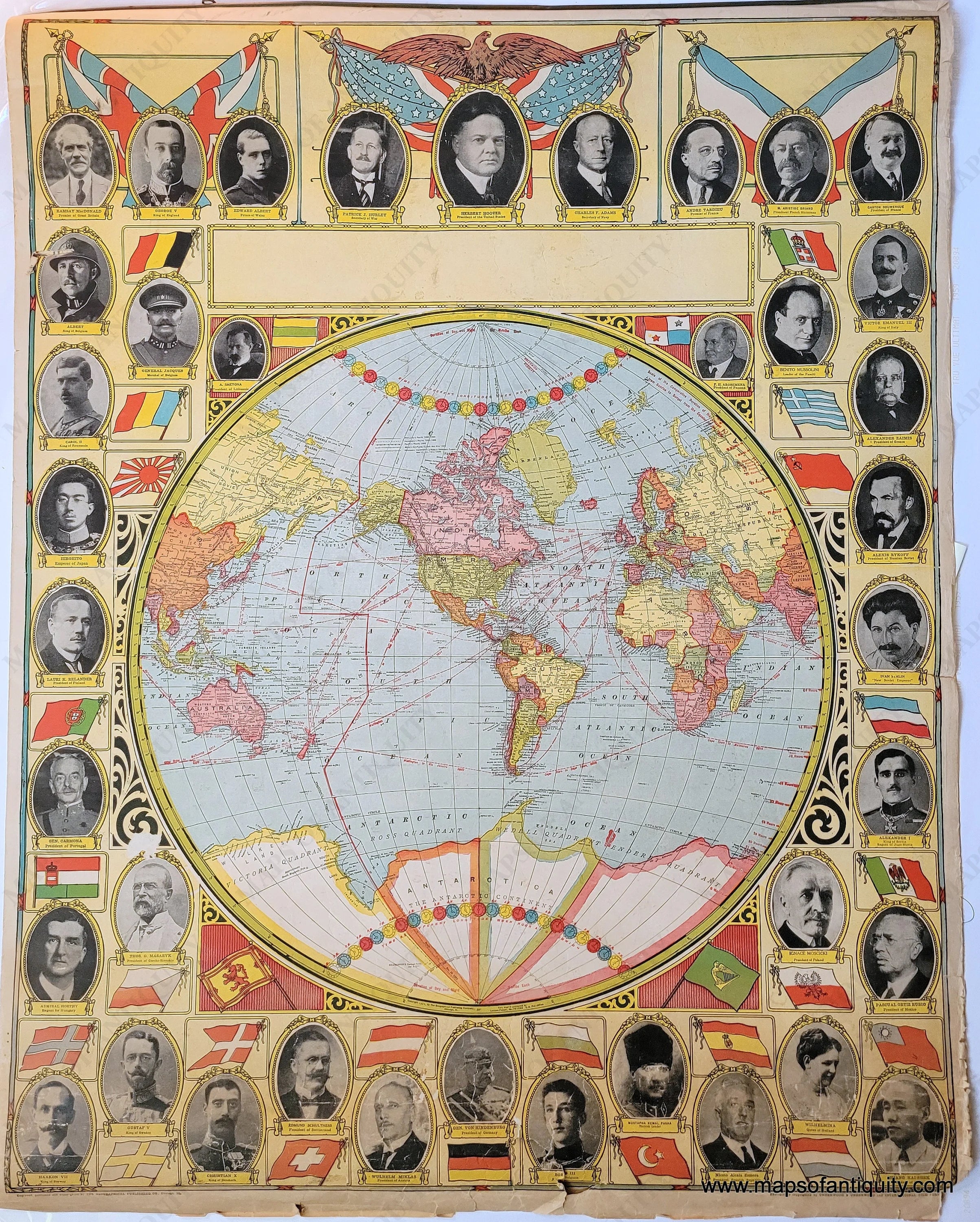 1930 - Untitled (Geographical Publishing Company's World Wall Map) - A ...