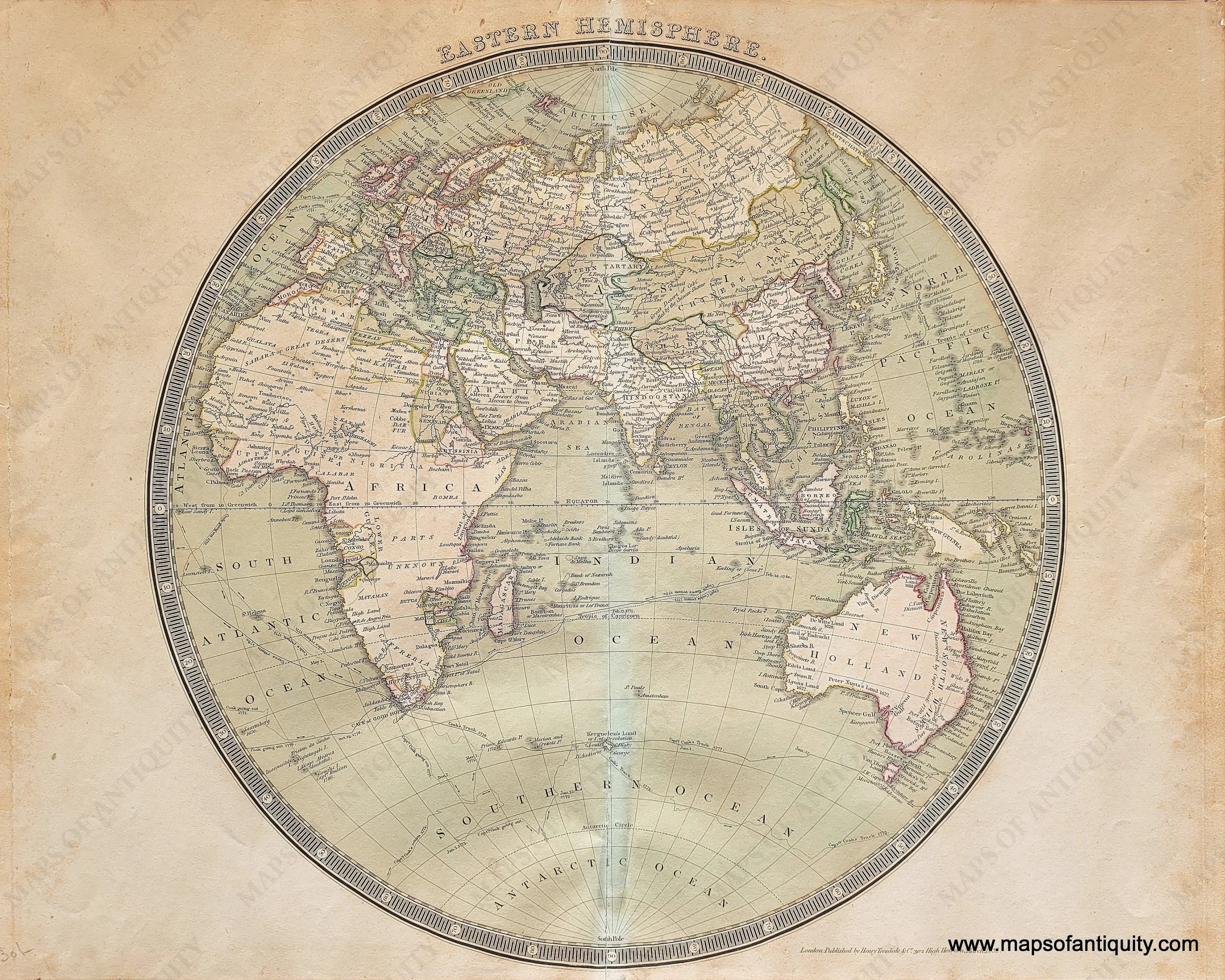 1831 Genuine Antique Map Eastern Hemisphere – Maps of Antiquity
