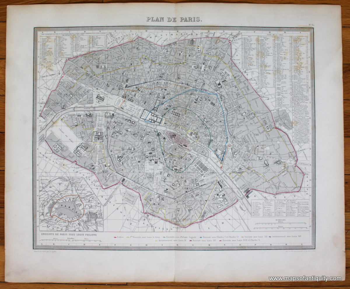 1860 - Plan de Paris *****SOLD***** - Antique Map – Maps of Antiquity