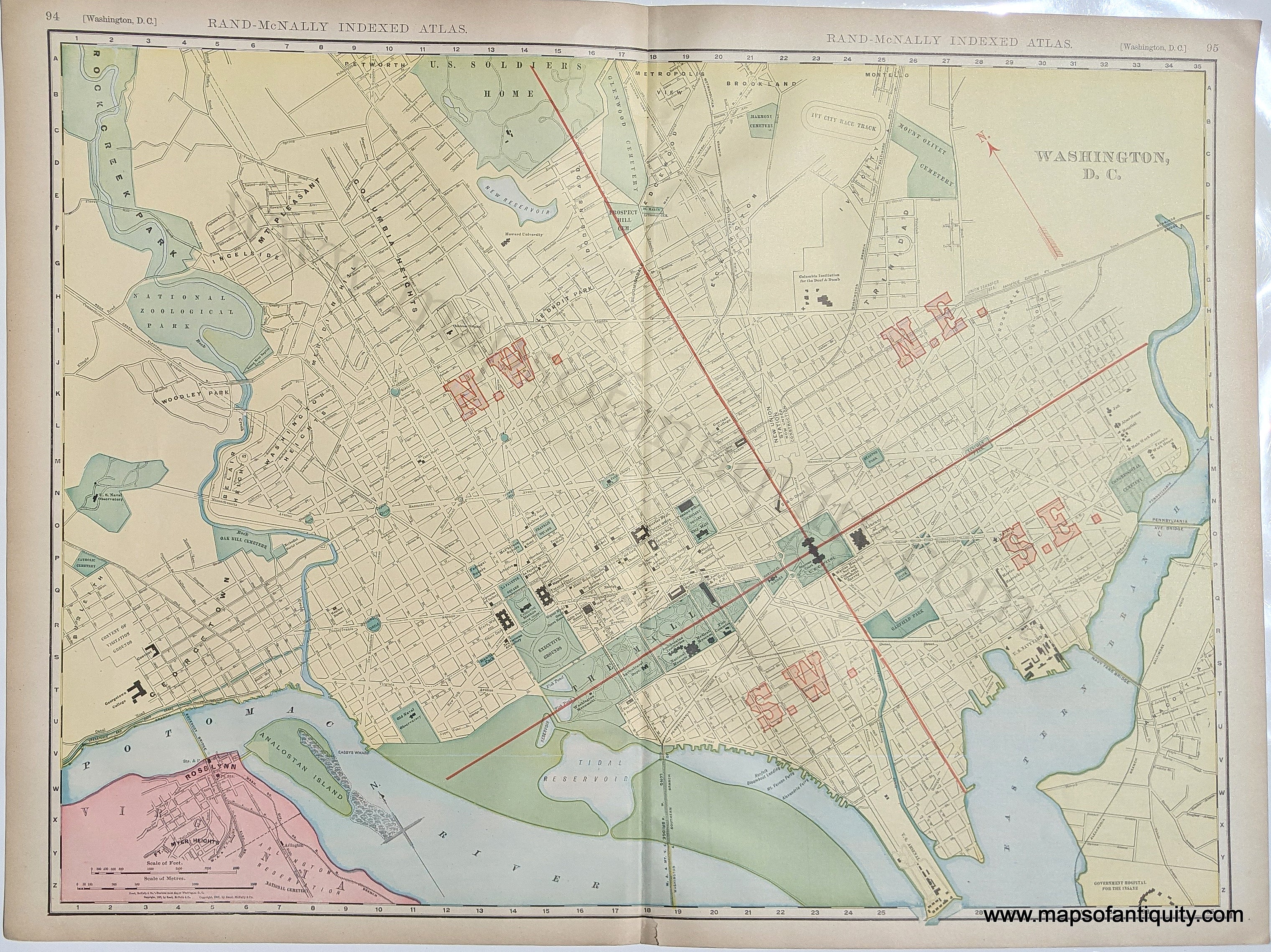 1908 - Washington, D.C. - Antique Map – Maps of Antiquity