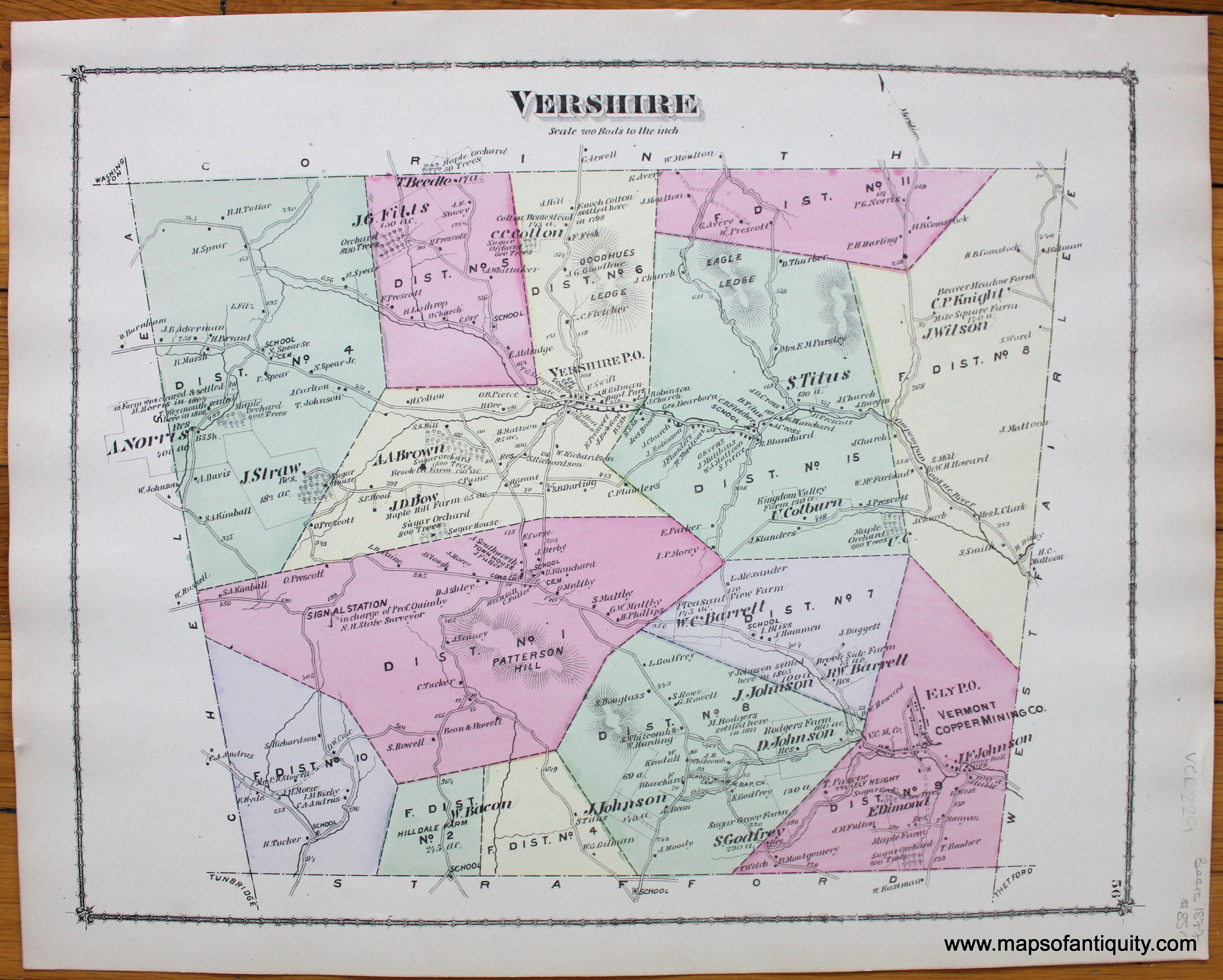 1877 - Vershire (VT) - Antique Map – Maps of Antiquity